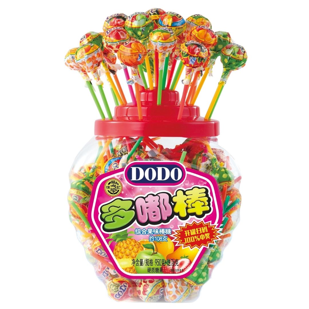 Hsu Fu Chi Dodo Lollipop Jars - Assorted Fruit Flavor - Five Continents ...